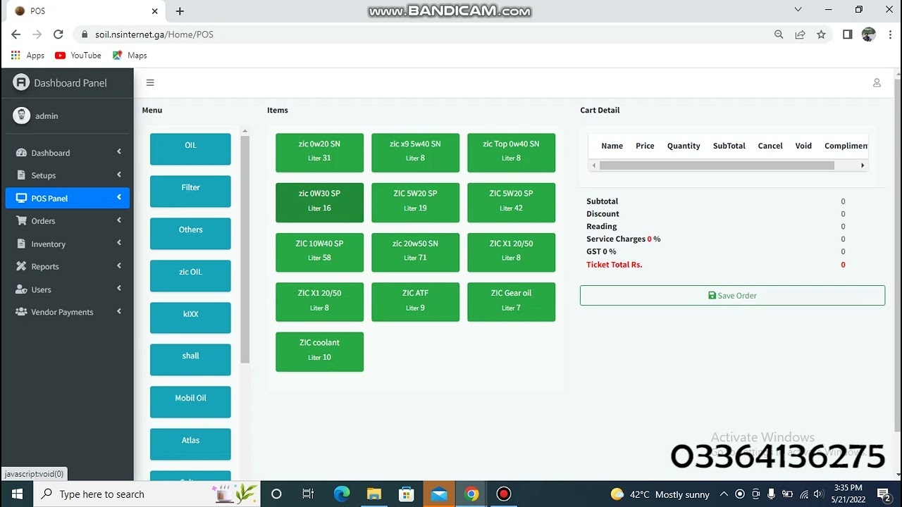 Oil change shop software , complete reports, sale purchase and all ...