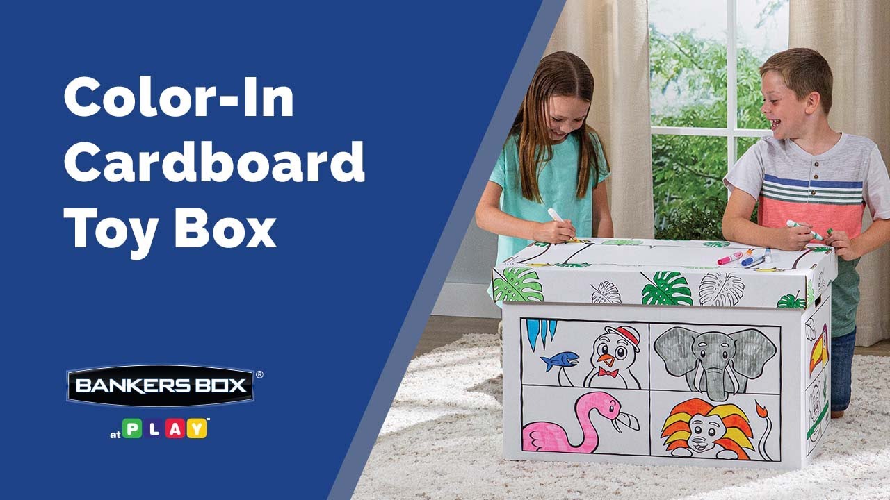 Color-In Cardboard Toy Box from Bankers Box at Play - YouTube