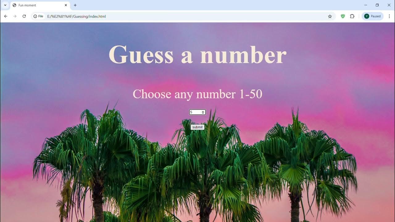 Create an Interactive Number Guessing Game with HTML, CSS & JavaScript - YouTube
