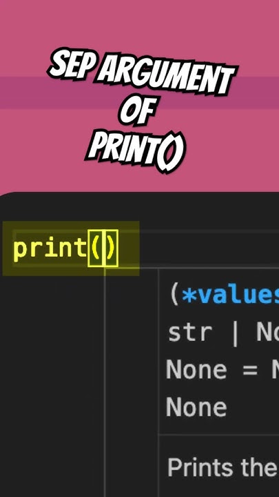 sep argument of print() function is powerful #python #pythontips - YouTube
