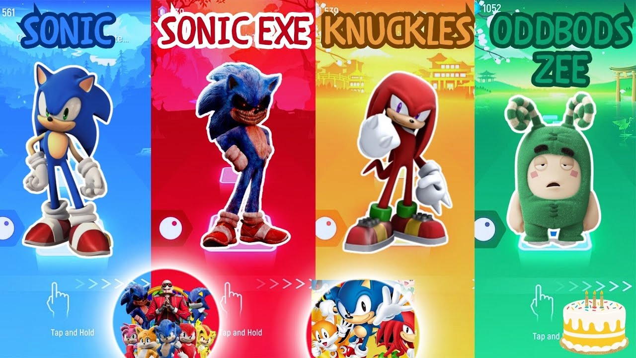 Fun Tiles Hop Competition - Sonics` Team vs Oddbods Zee - Knuckles ...
