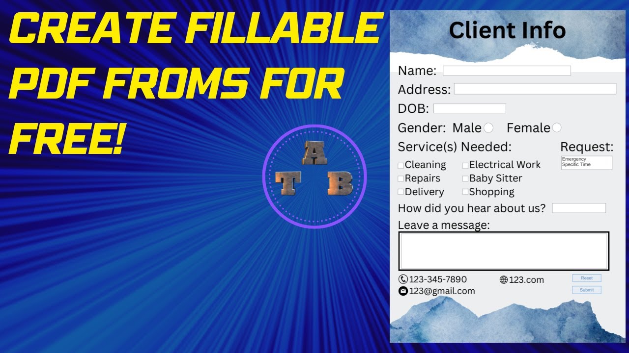 Create Fillable PDF Form For Free - YouTube