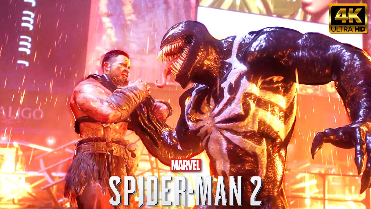 VENOM VS KRAVEN THE HUNTER BRUTAL BOSS FIGHT:VENOM BEAST MODE [SPIDER ...