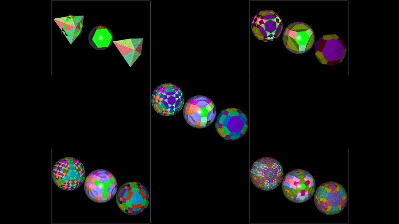 compound of Tetrahedral Goldberg polyhedron(T n, n) and dual - YouTube