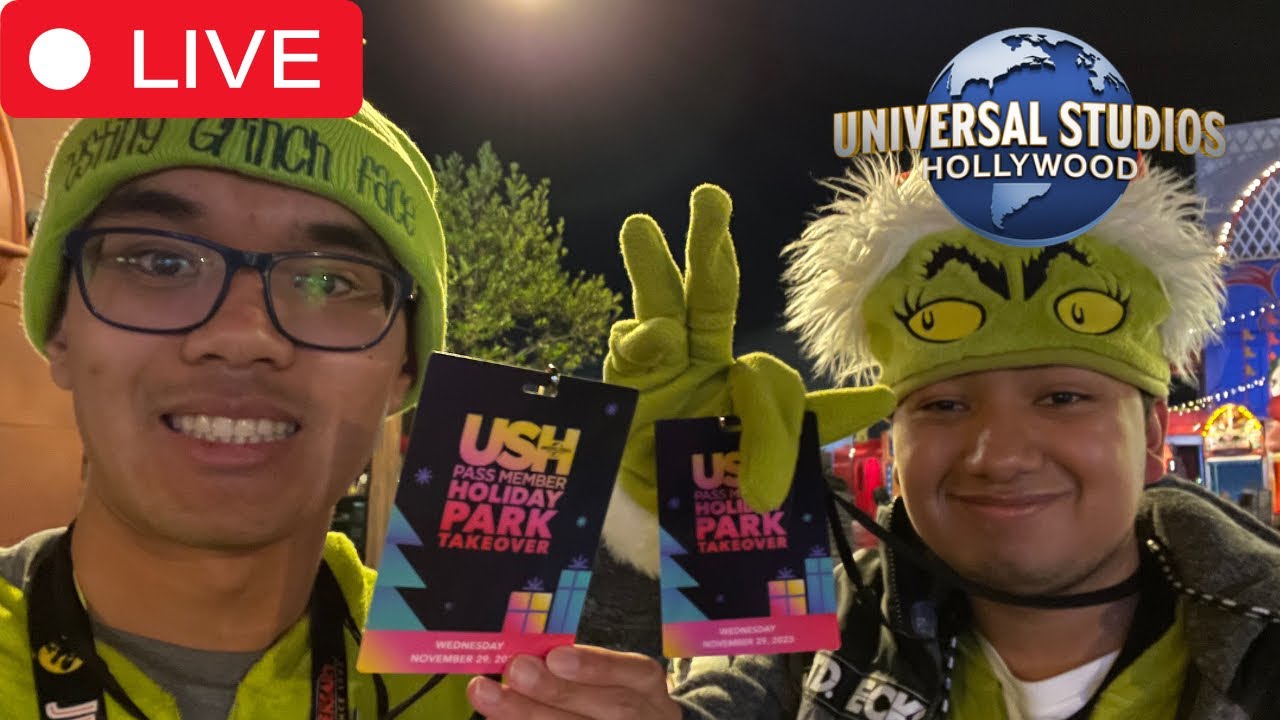 🔴 LIVE: Universal Studios Hollywood (Pass Member Holiday Park Takeover ...