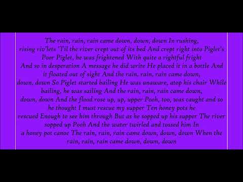 The Many Adventures Of Winnie The Pooh, The Rain Rain Rain Came Down Down Down Lyrics