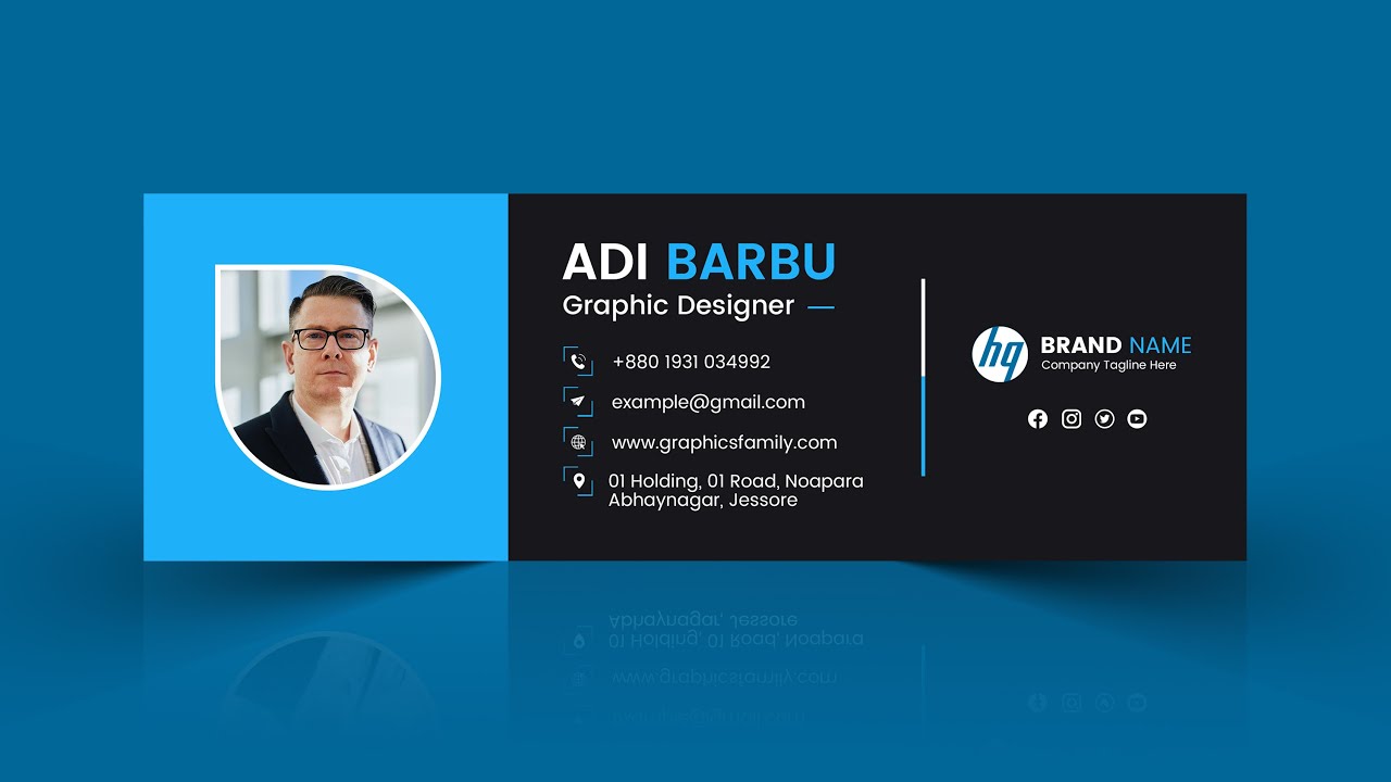 Professional email signature design in adobe photoshop - YouTube