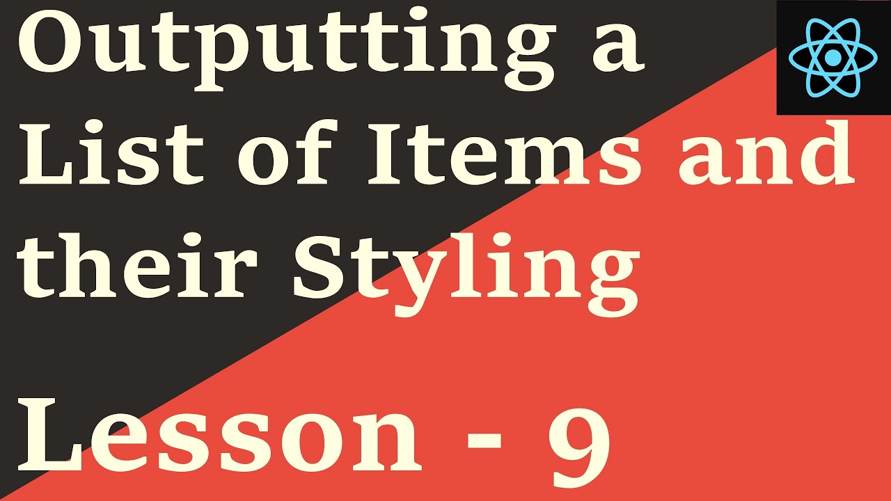 React Native Tutorial - 9: Outputting a List of Items - YouTube