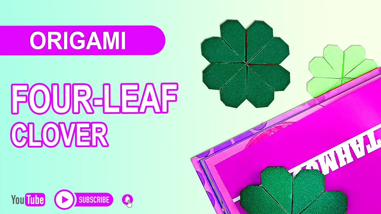 How to make an easy four-leaf clover origami_Origami four-leaf clover ...