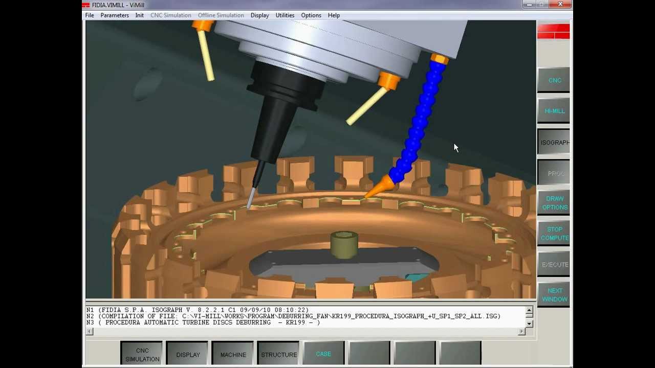 ViMill Fidia CNC KR199-Deburring - YouTube