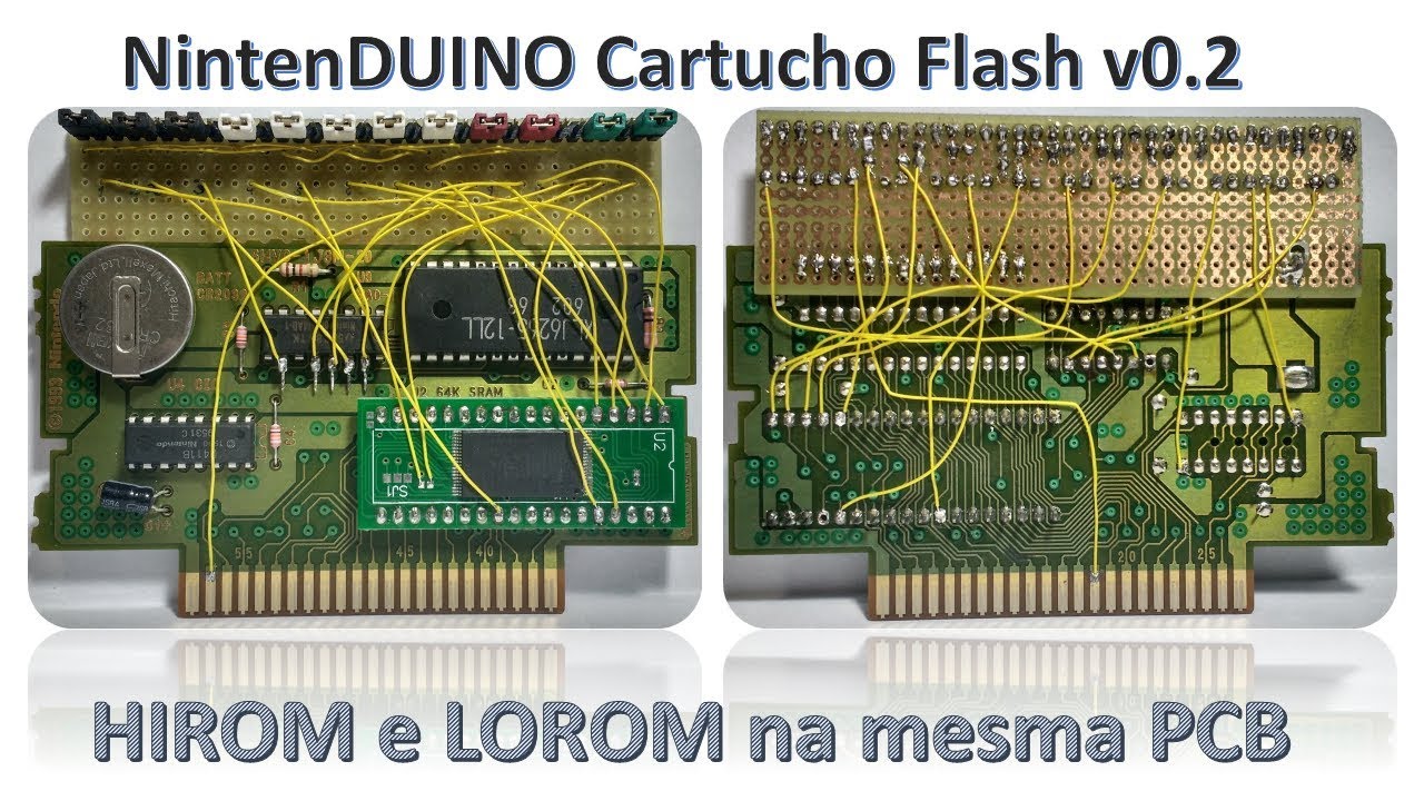 NintenDUINO Cartucho Flash v.02 (4MB, HIROM/LOROM na mesma PCB) - YouTube