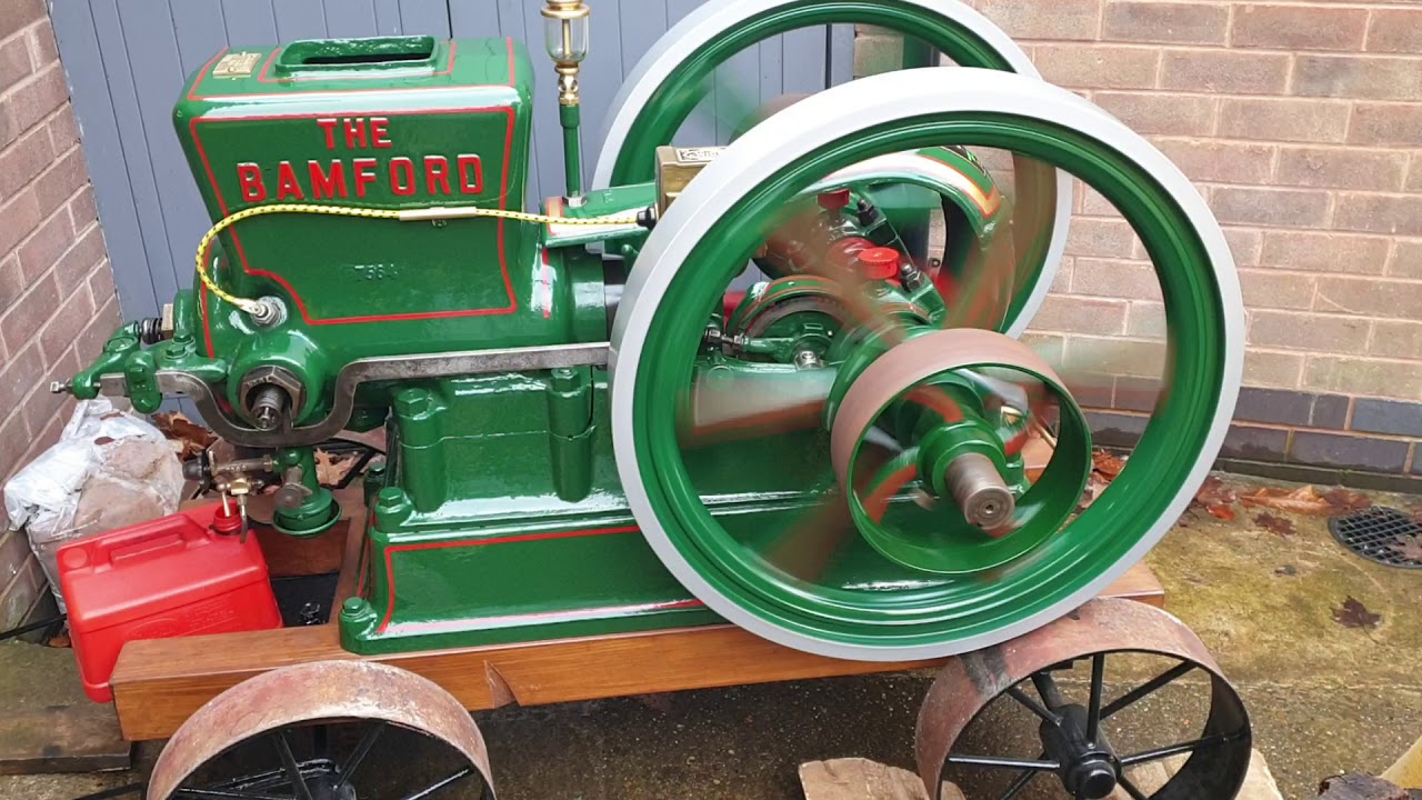 1936 BAMFORD 6HP HIT AND MISS OPEN CRANK STATIONARY ENGINE - YouTube