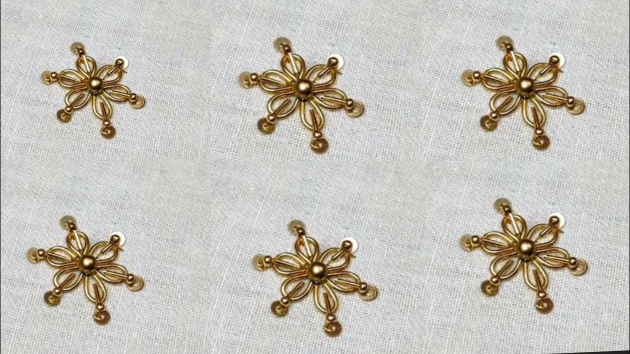 Zardosi embroidery work dress design with simple needle for beginners ...