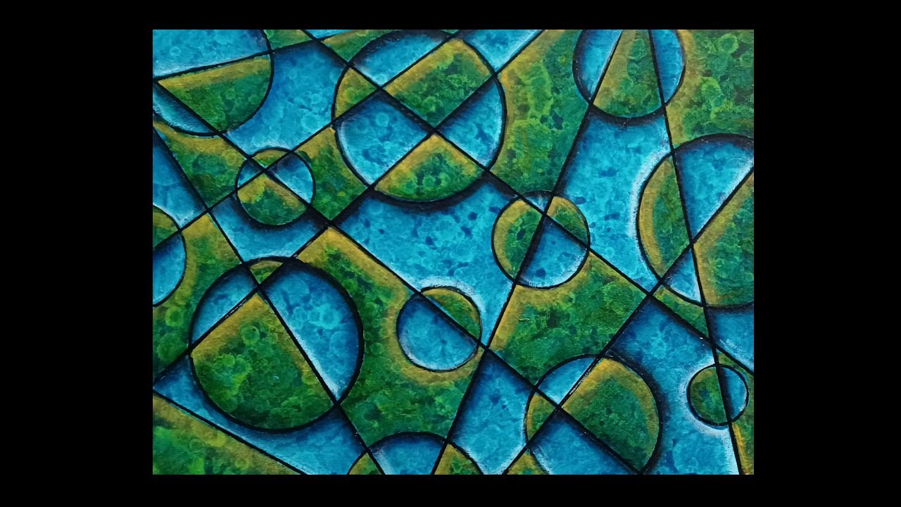 Acrylic Painting Orbs and Lines Abstract Painting Shading and ...