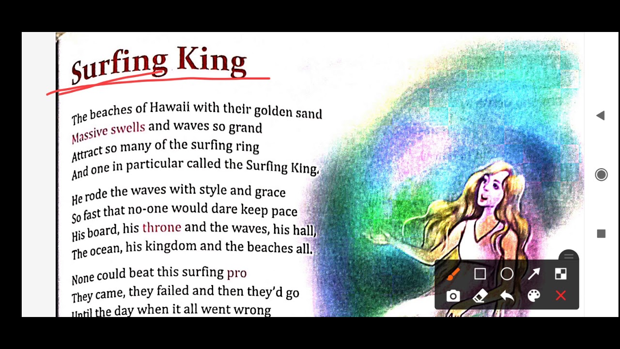 Class -7th, English (Real Pearls) Poem ( Surfing King) - YouTube