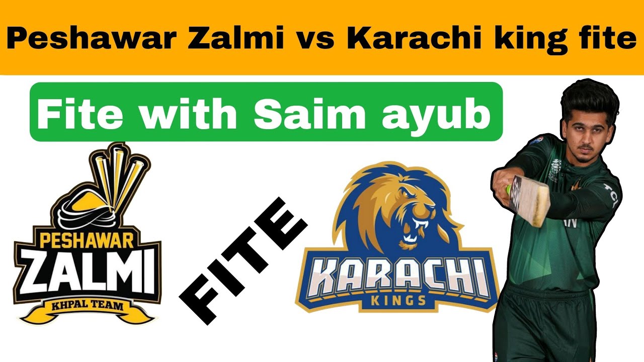 Saim ayub with big fite in psl 10 /PeshawarZalmivsKarachiking fite for ...