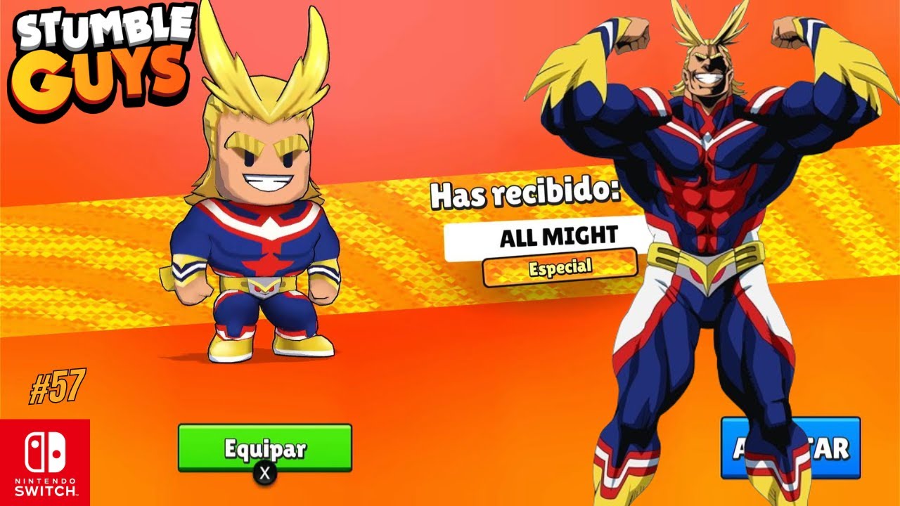 ¡Conseguí la Skin de All Might! | Gameplay Épico de Stumble Guys - YouTube