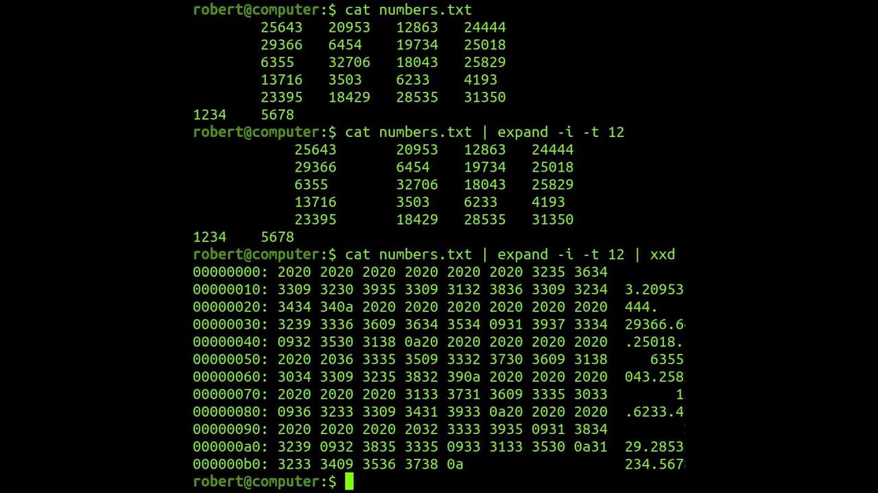 The 'expand' Command In Linux - YouTube