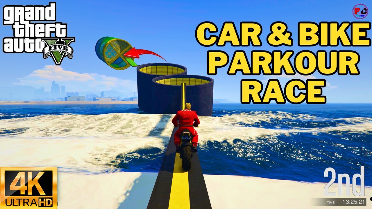 Turbocharged Trails: GTA 5 Car & Bike Parkour Race - 4K 60FPS Adventure ...