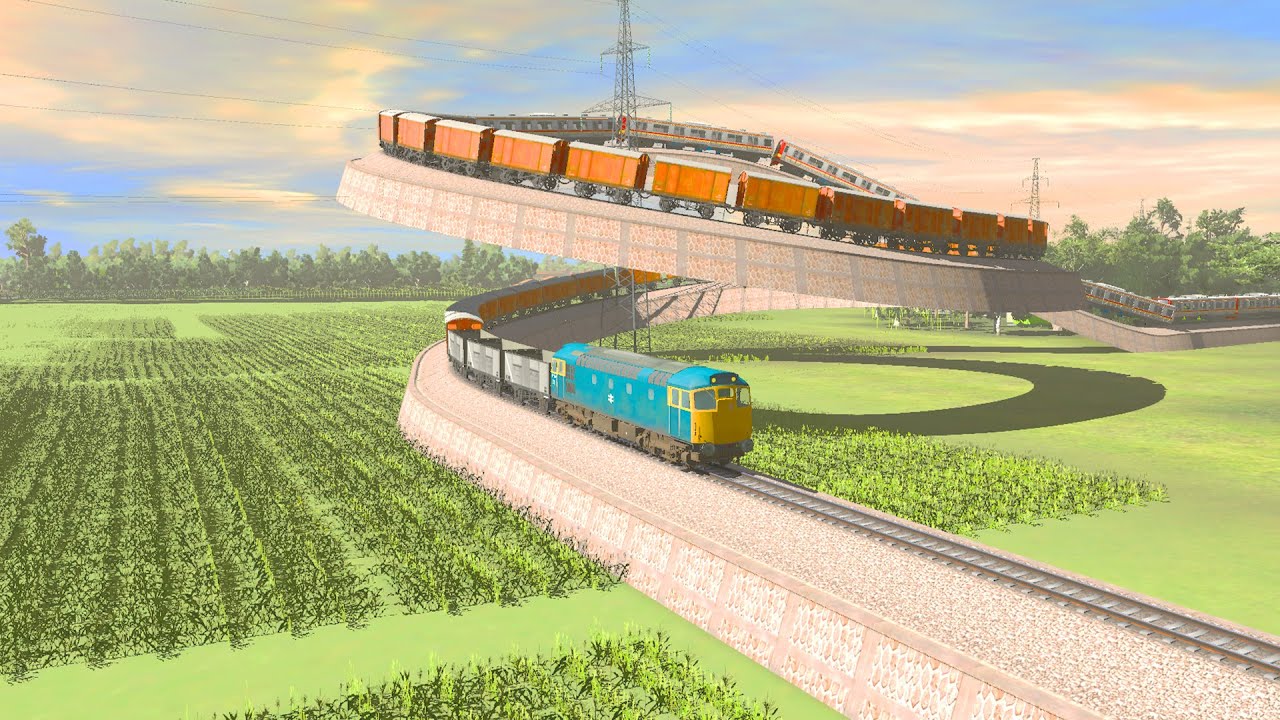 This Train Crosses the U-turn Tracks Until the Towering Undulating ...