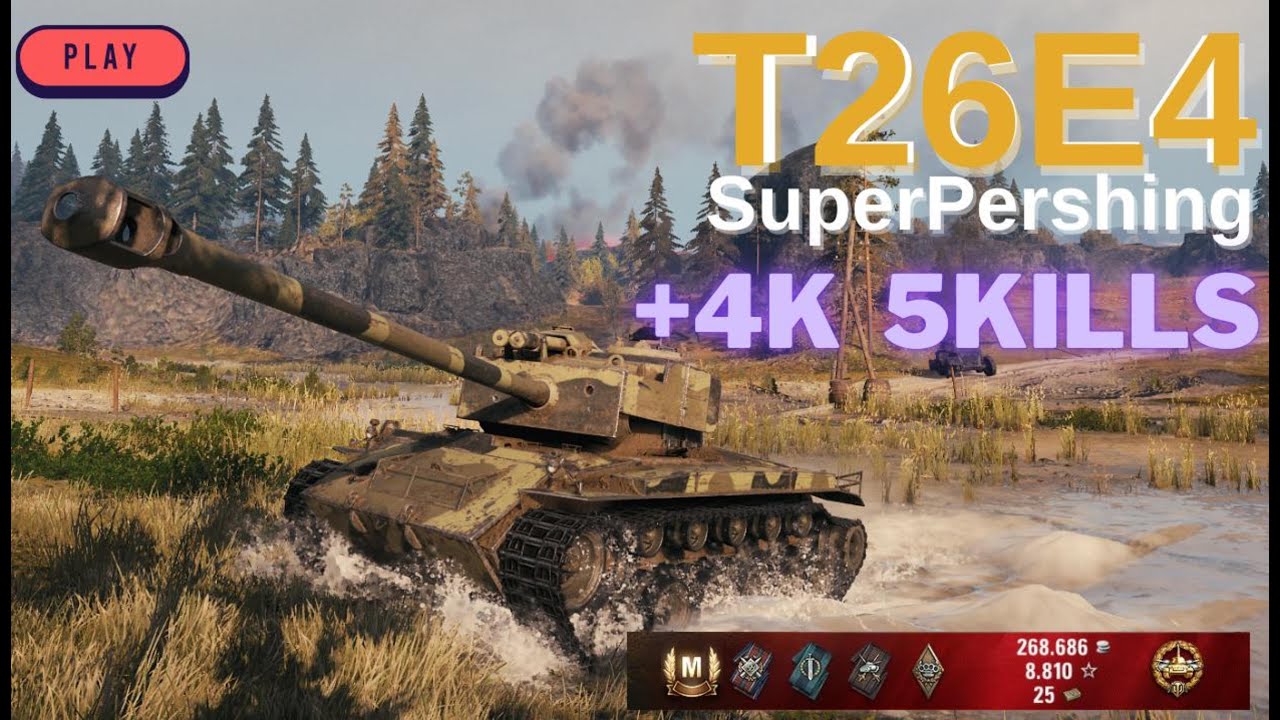World Of Tanks T26E4 Super Pershing 5 Kills +4000K Damage-Maestria # ...