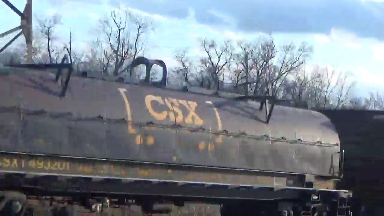 Flying Westbound CSX Garbage Train with Blue. Orange. Green Trash ...