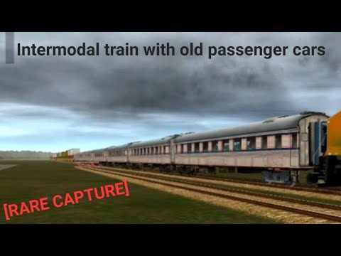 [RARE CAPTURE] Intermodal train with old passenger cars in Train & Rail ...
