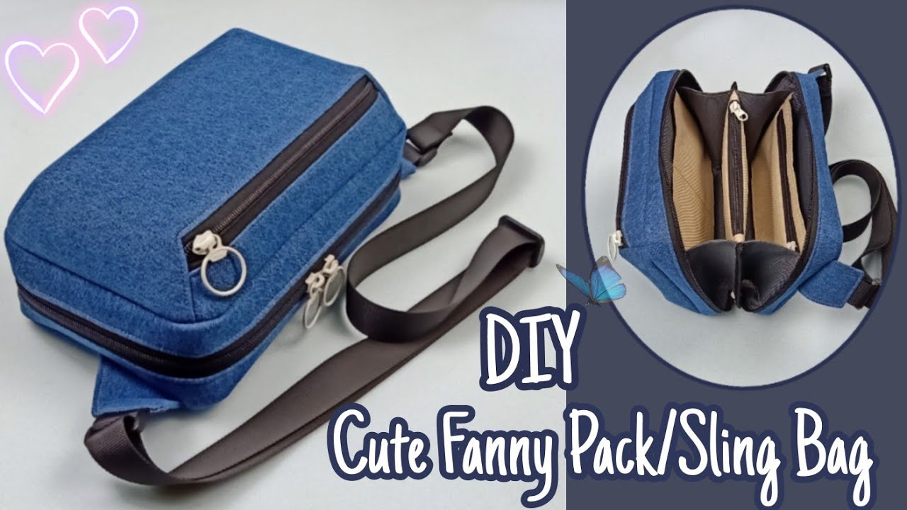 DIY Cara Membuat Tas/Fanny Pack/Sling Bag Tutorial & Pattern - YouTube