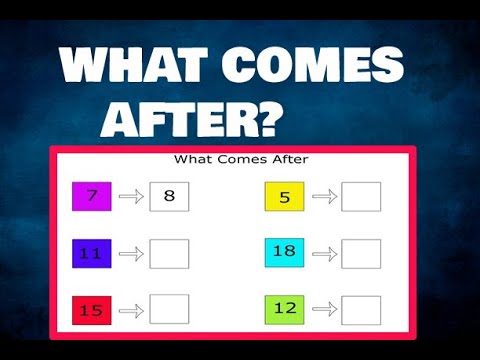 what comes after - concept of what comes after for kindergarten - YouTube