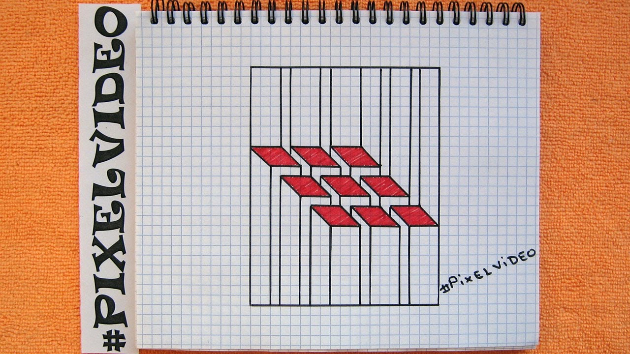 Optical illusions - Graph Paper Art - Designs #pixelvideo - YouTube