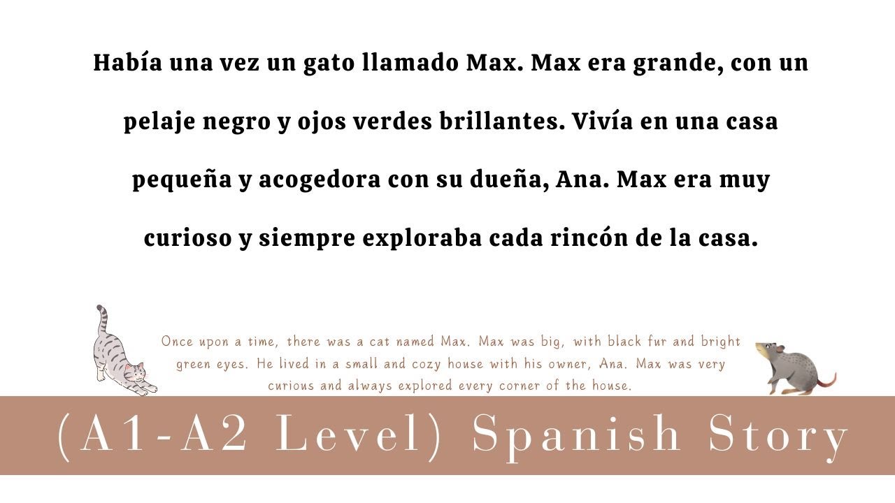 El Gato y el Ratón | Spanish Short Story for Beginners (A1-A2 Level ...