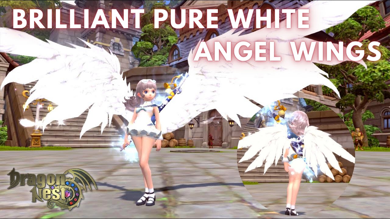 Dragon Nest Brilliant Pure White Angel Wings - YouTube