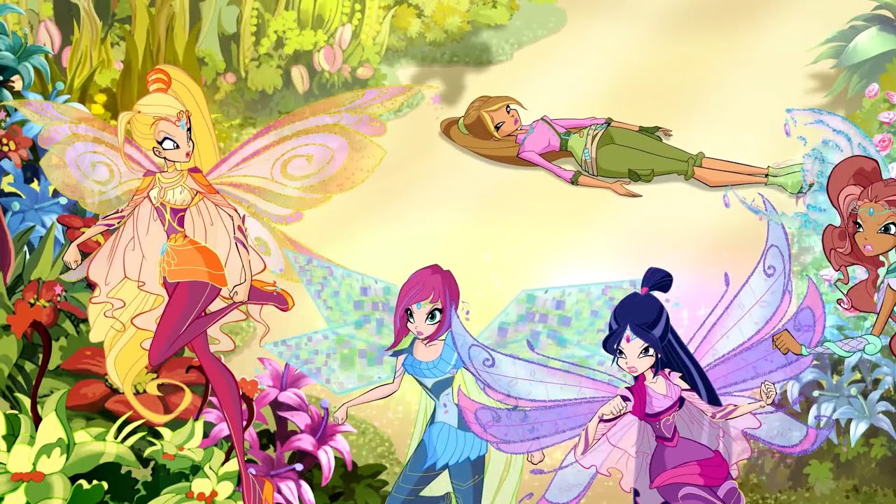 Everyone finishes transforming while Flora's poisoned on the sidelines ...