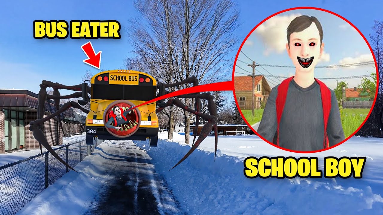 Drone Catches SCHOOL BUS EATER EATING SCHOOLBOY RUNAWAY IN REAL LIFE ...