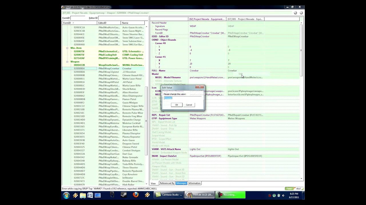 FNVEdit BIS Brumbek Inventory Sorting Patch Tutorial 2 Part 2 - YouTube