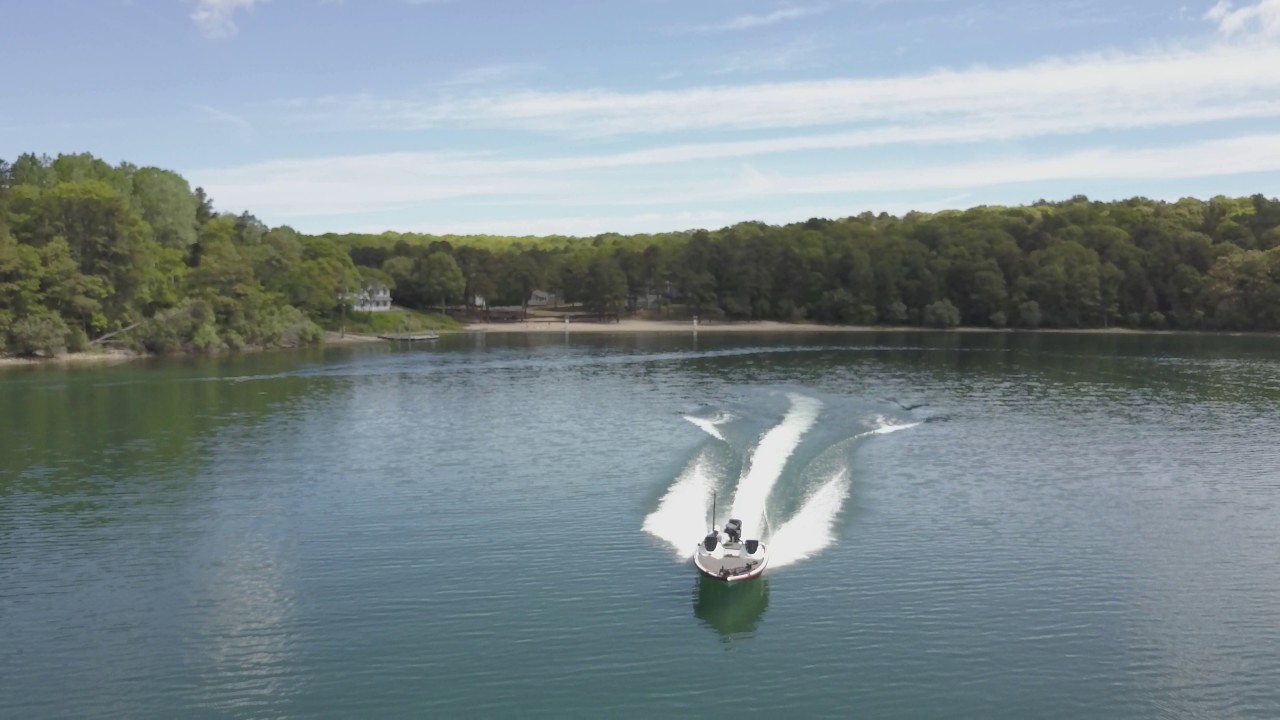 Aerial over Peters Pond on a beautiful Spring morning - YouTube