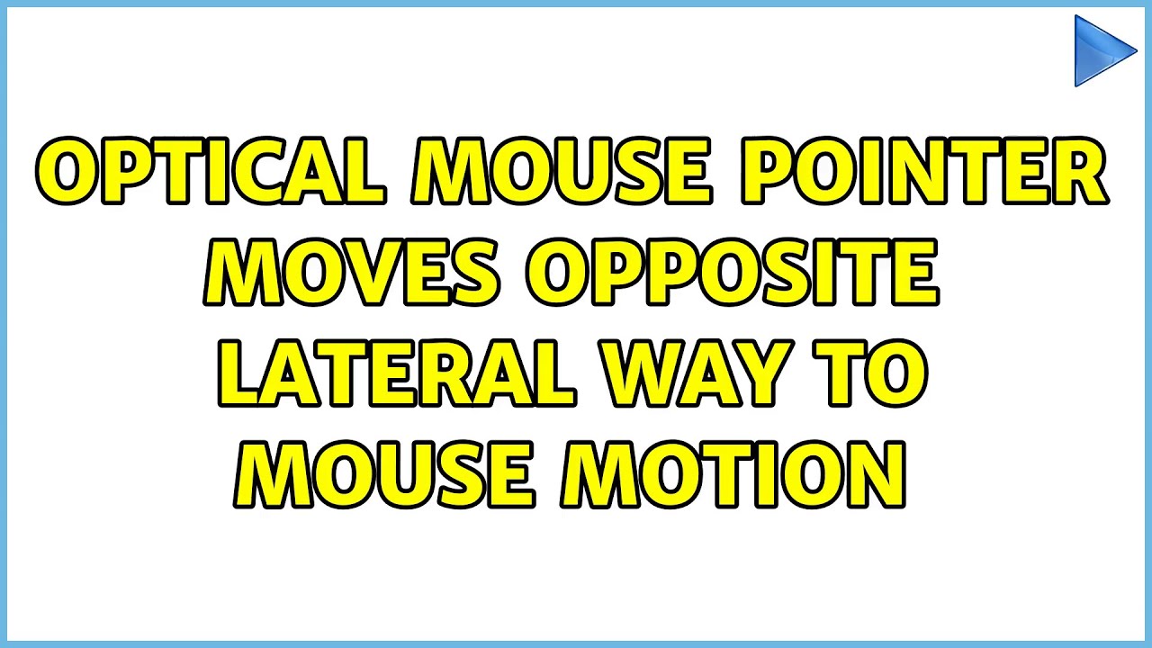 Optical mouse pointer moves opposite lateral way to mouse motion - YouTube