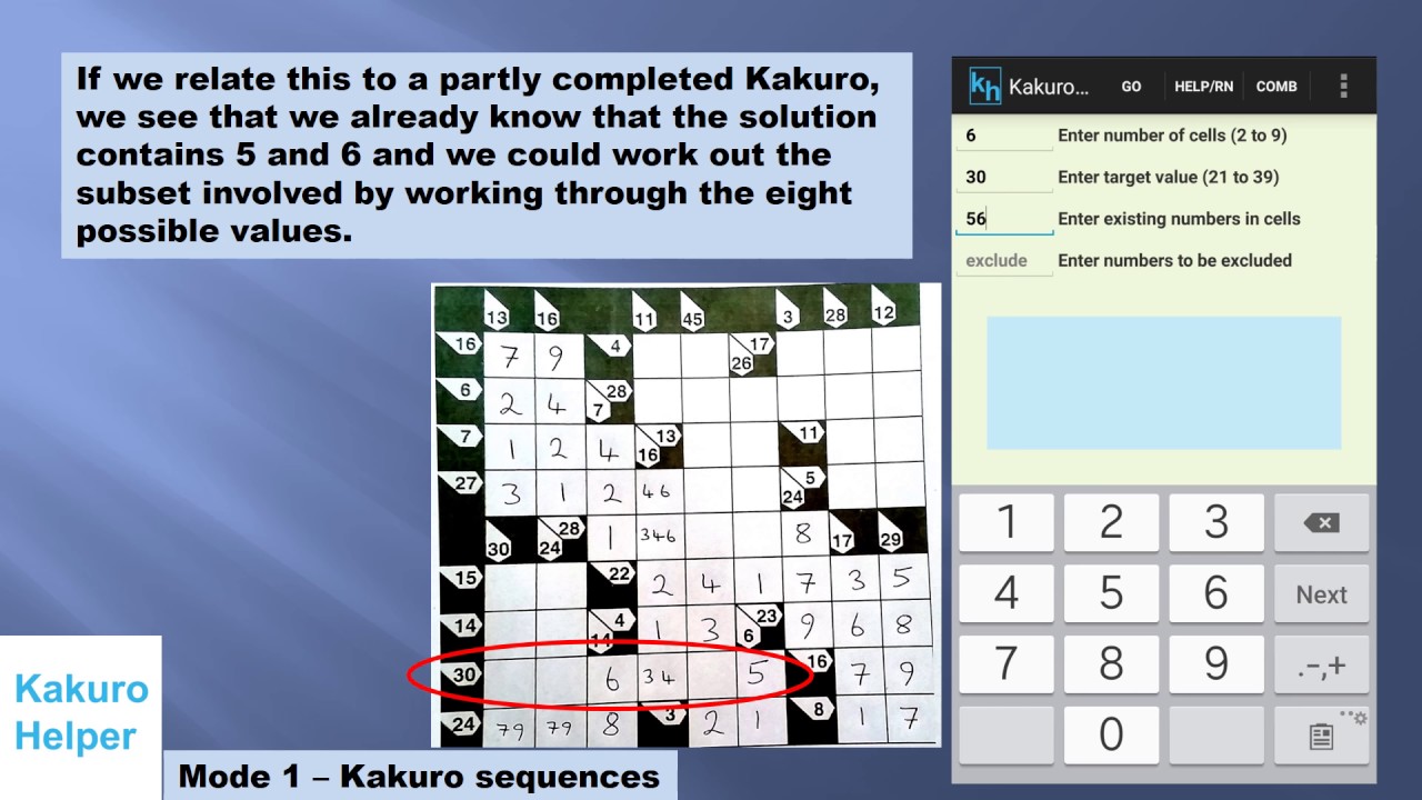 Kakuro Helper V1.4 - YouTube