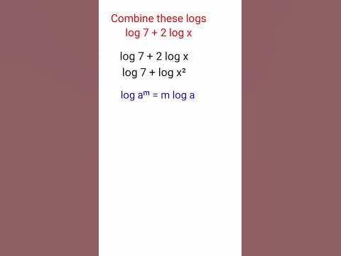 How to combine logs - YouTube