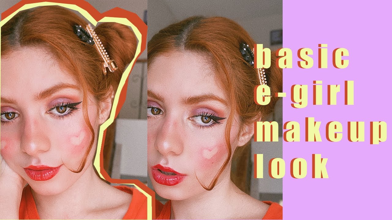 ♡basic e-girl makeup look + peinado♡ - YouTube