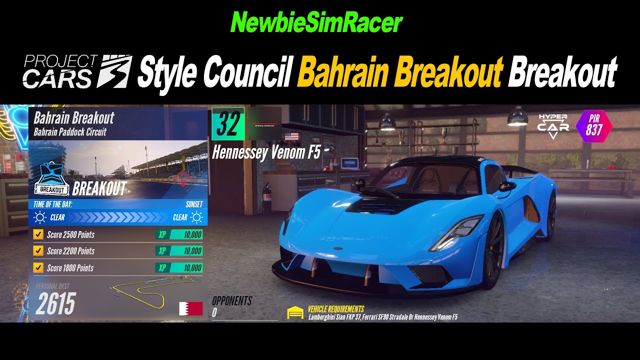 Project Cars 3 - Style Council - Bahrain Breakout 2615 Hennessey Venom ...