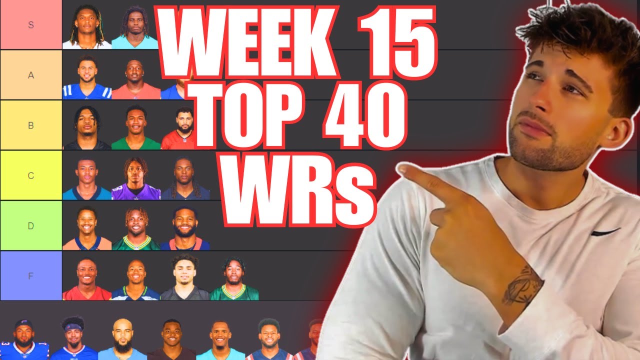 Week 15 Fantasy Football WR Tier Rankings - YouTube