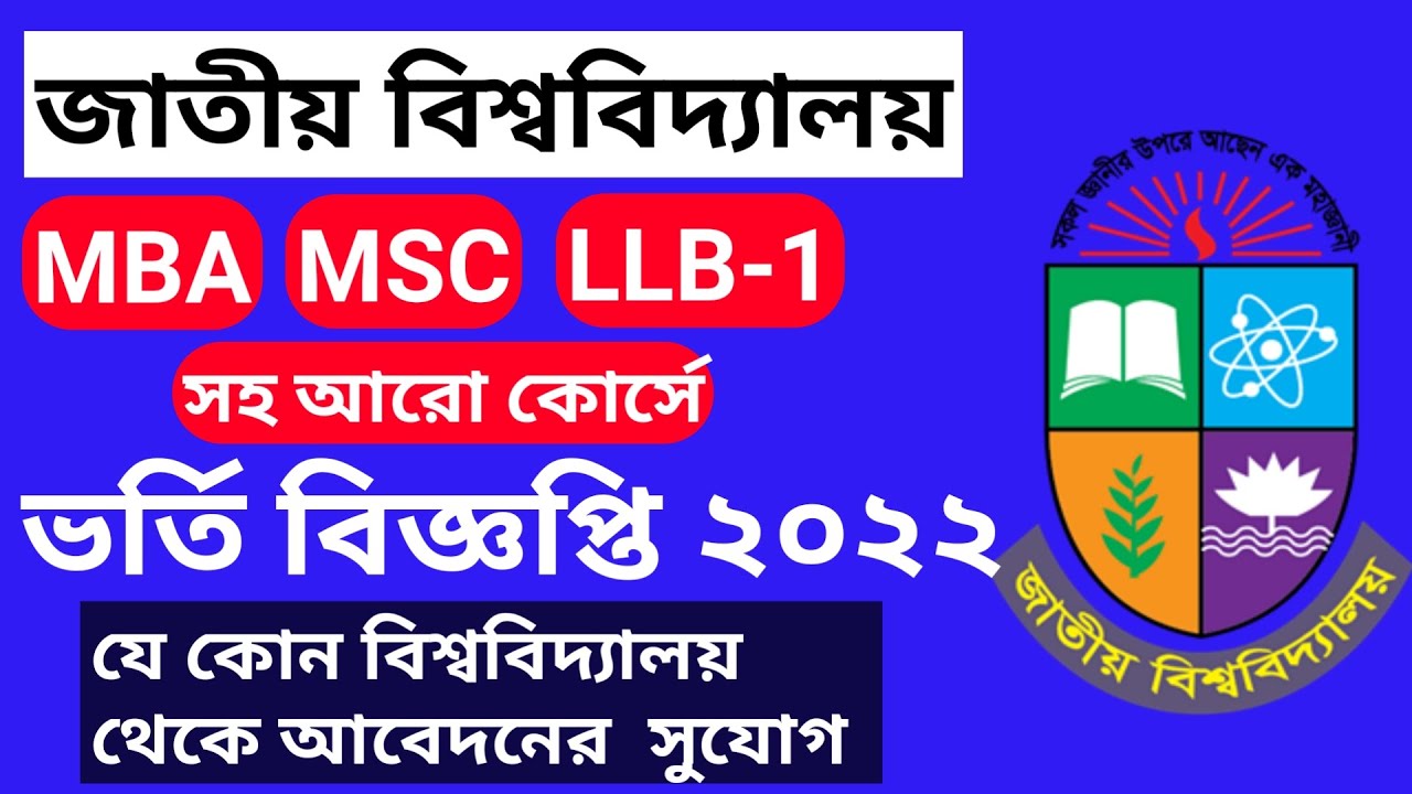National University MBA LLB MSC Admission 2022।nu professional ...