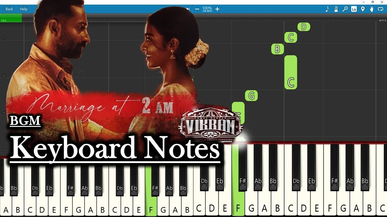 Marriage At 2AM BGM Keyboard Notes | Anirudh | Kamal Haasan | Fahadh ...