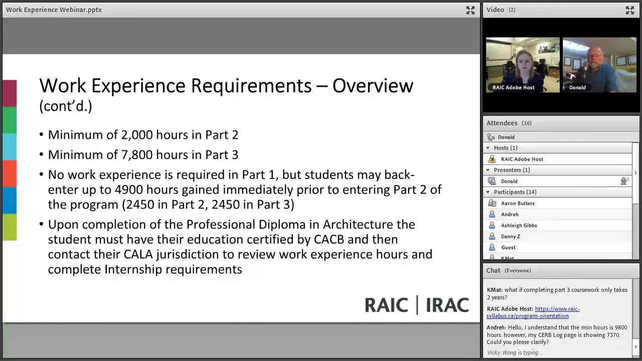 RAIC Syllabus Work Experience Webinar - May 9, 2019 - YouTube