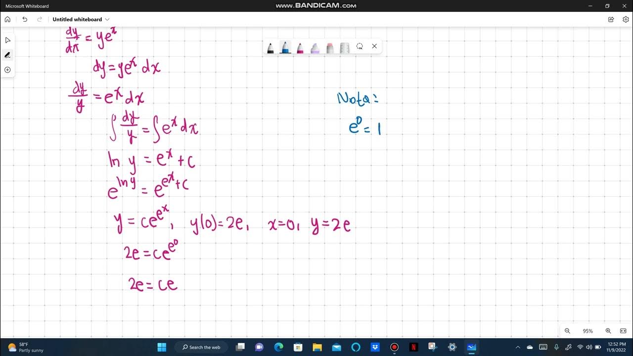 18-dy-dx-ye-x-y-0-2e-variables-separables-youtube