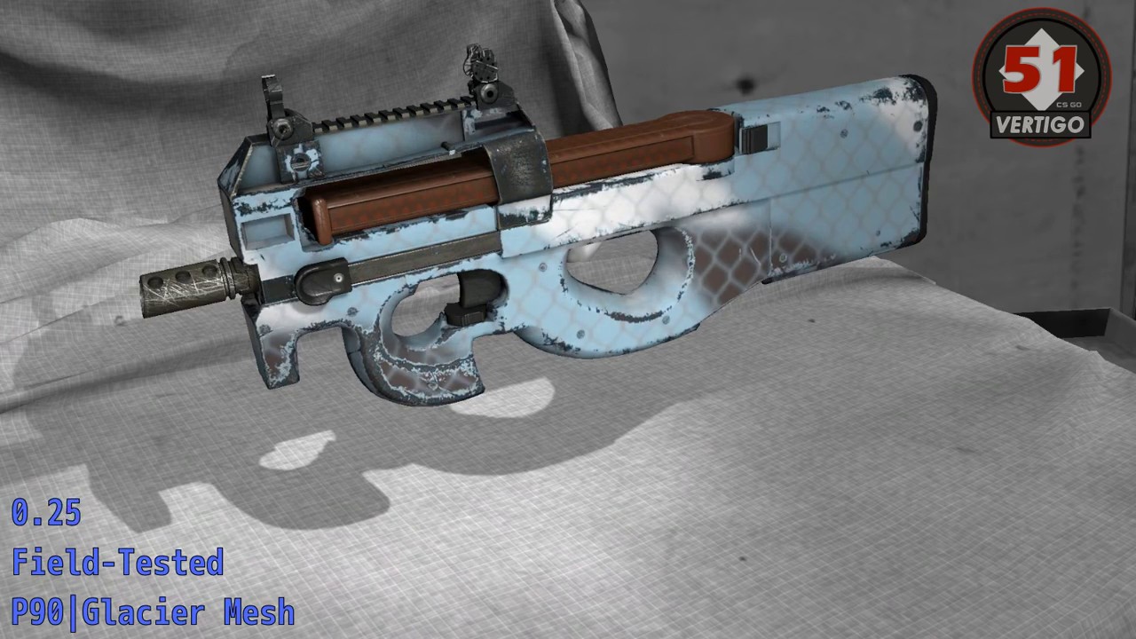 P90 Glacier Mesh - Skin Wear Preview - YouTube