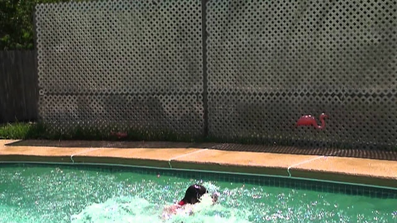 Ethan's Slow-Motion Front Flip in Pool - YouTube