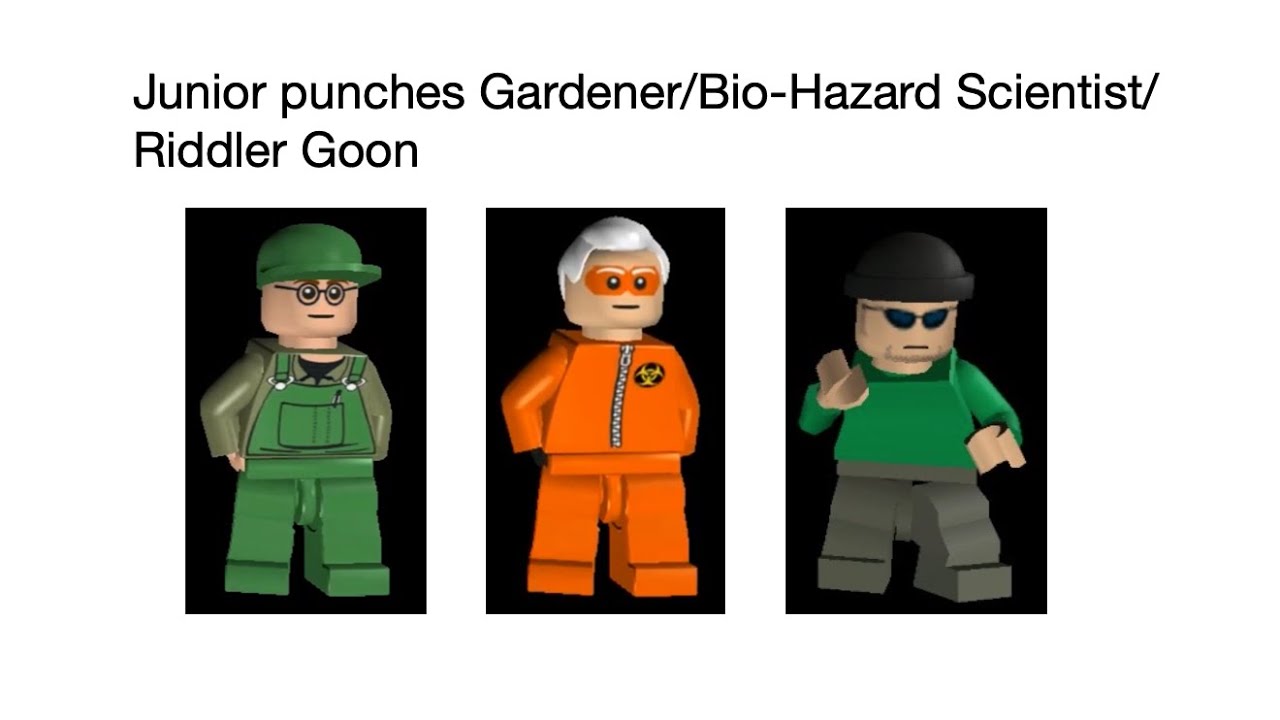 Junior punches Gardener/Bio-Hazard Scientist/Riddler Goon - YouTube