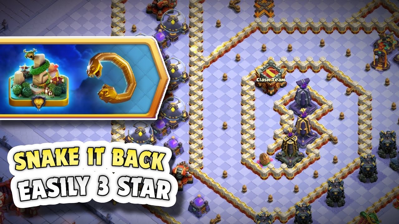 get easily 3 stars on "Snake It Back" Challenge Clash of Clans - YouTube